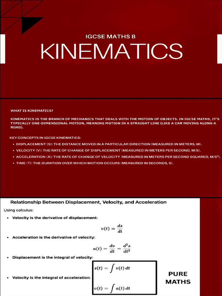 IGCSE Kinematics Overview and Examples | PDF | Kinematics | Velocity