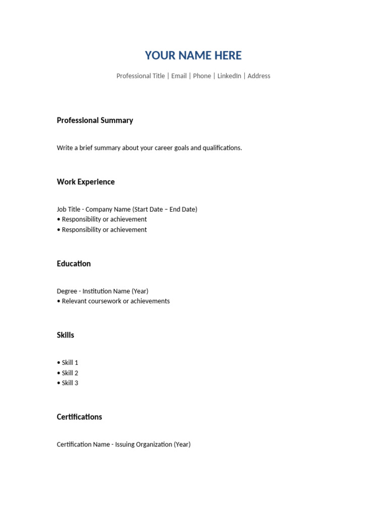 Professional CV Template for Bangladesh | PDF