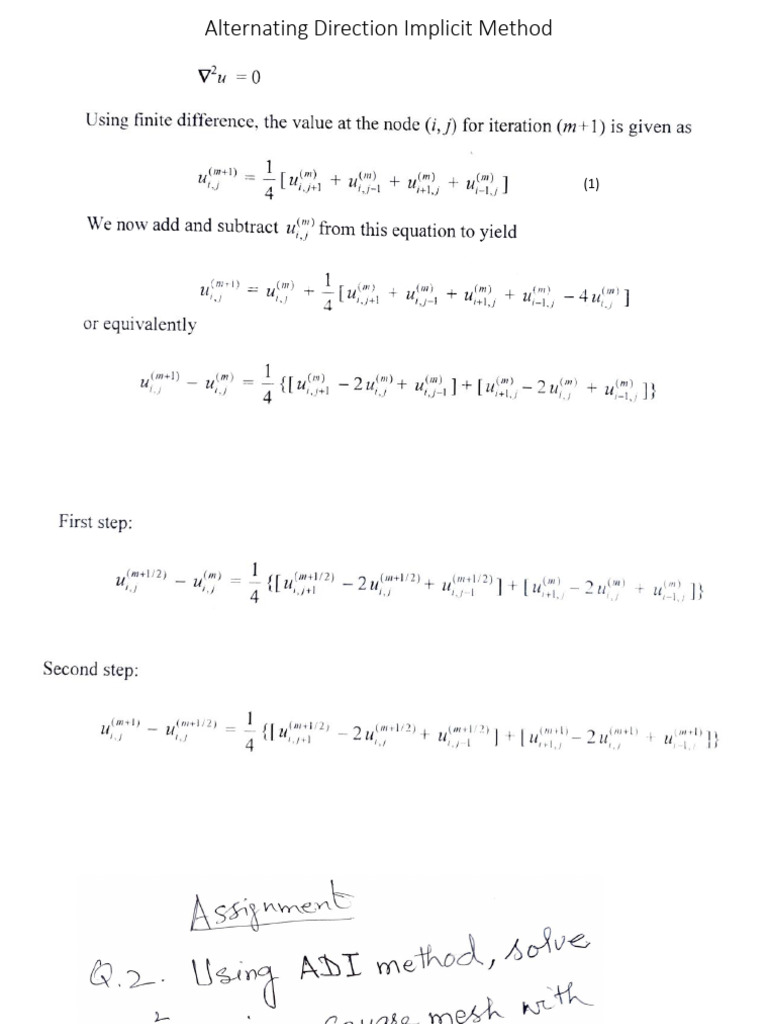 Alternating Direction Implicit Method | PDF