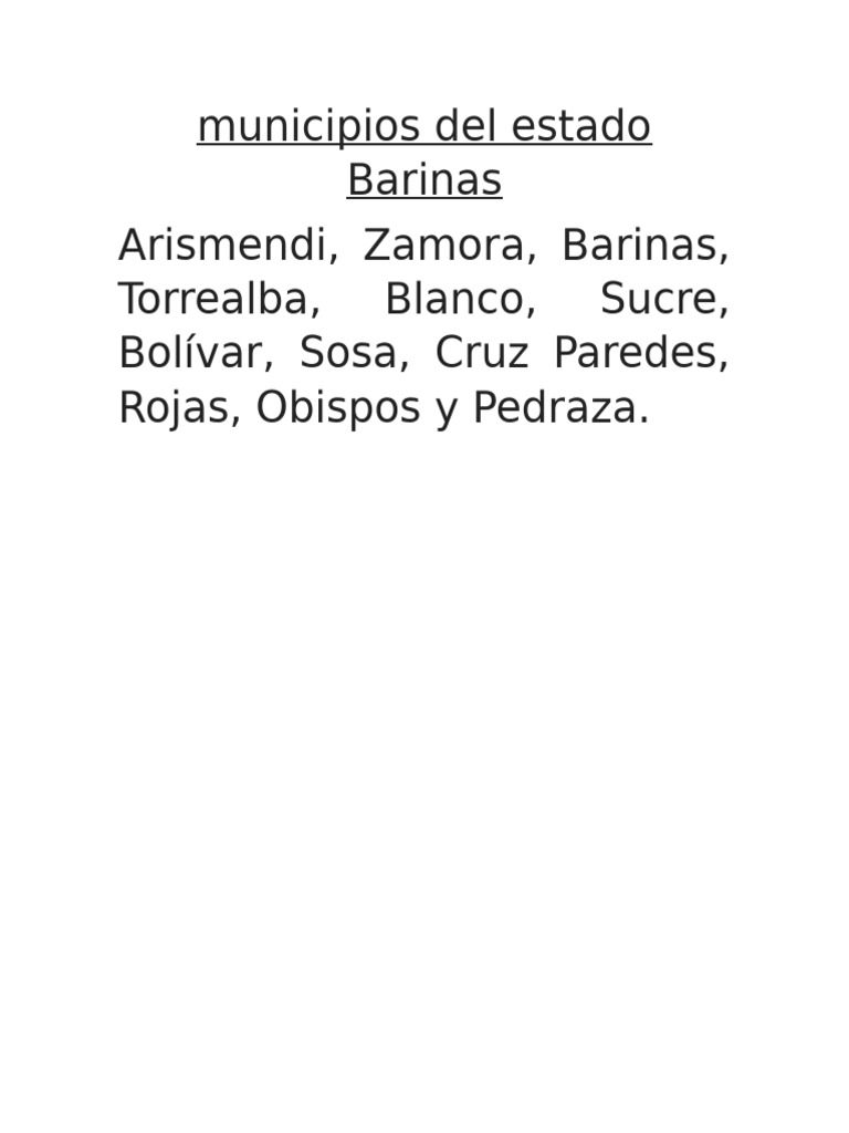 Municipios Del Estado Barinas | PDF
