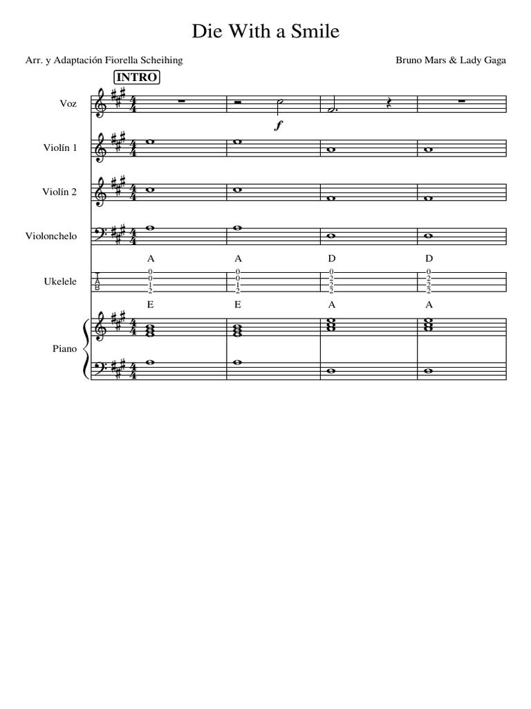 Die With A Smile-Partitura y Partes | PDF | Artículos de música ...
