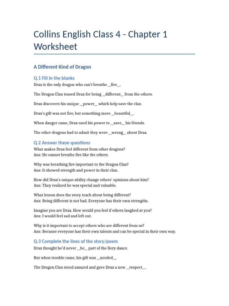 Chapter 1 Dragon Worksheet Updated | PDF