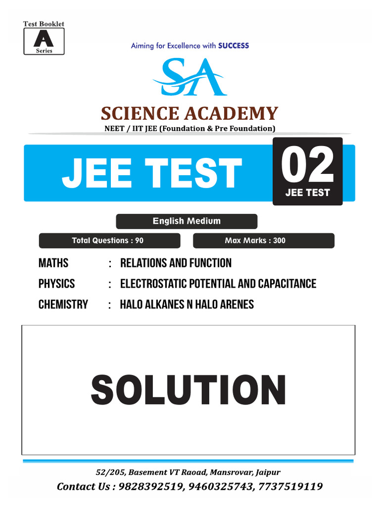 Jee Test 02 Sol | PDF