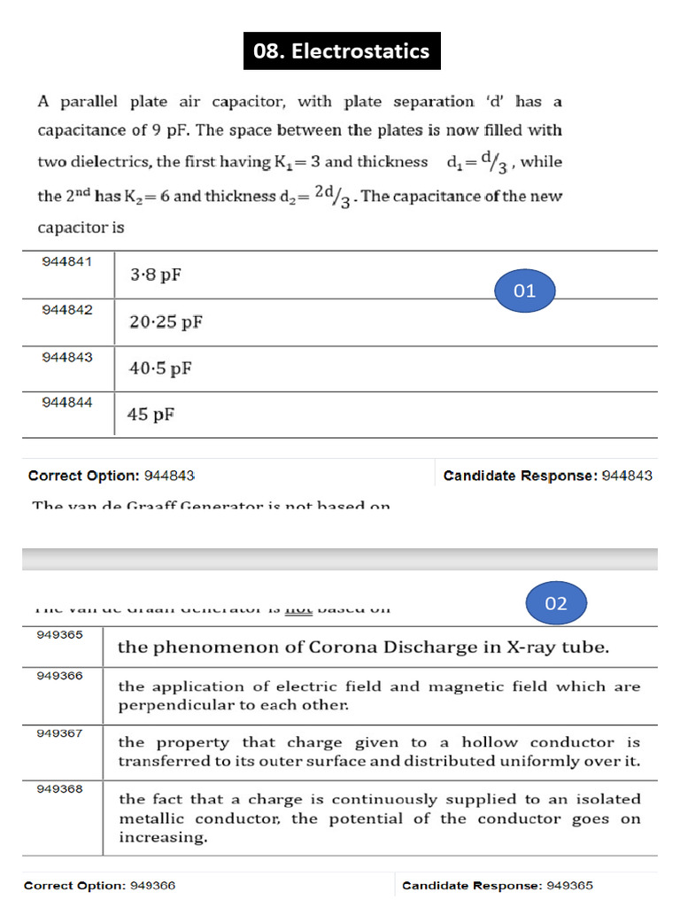 12th Electrostatics | PDF
