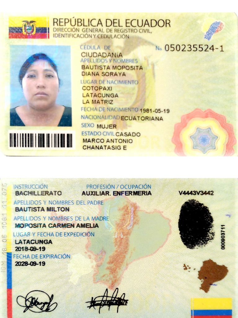 Cedula de Identidad Diana | PDF
