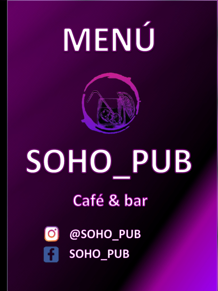 Menú de Cócteles y Bebidas SOHO_PUB | PDF | Bebida
