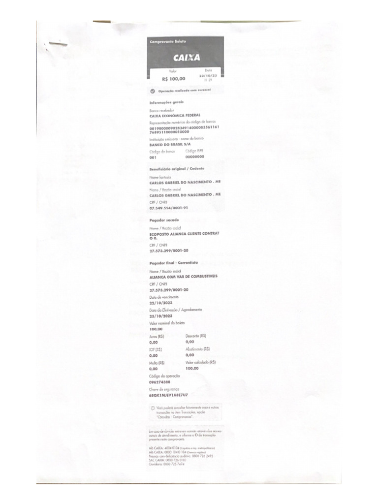 Comprovante Boleto | PDF