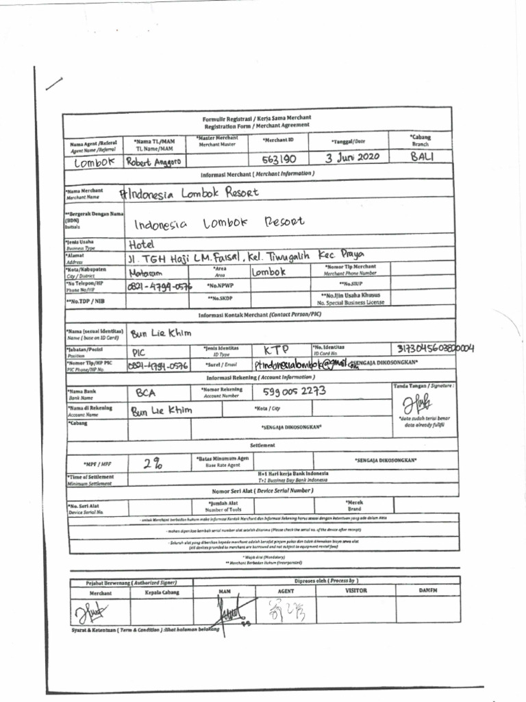 KYC - Indonesia Lombok Resort | PDF
