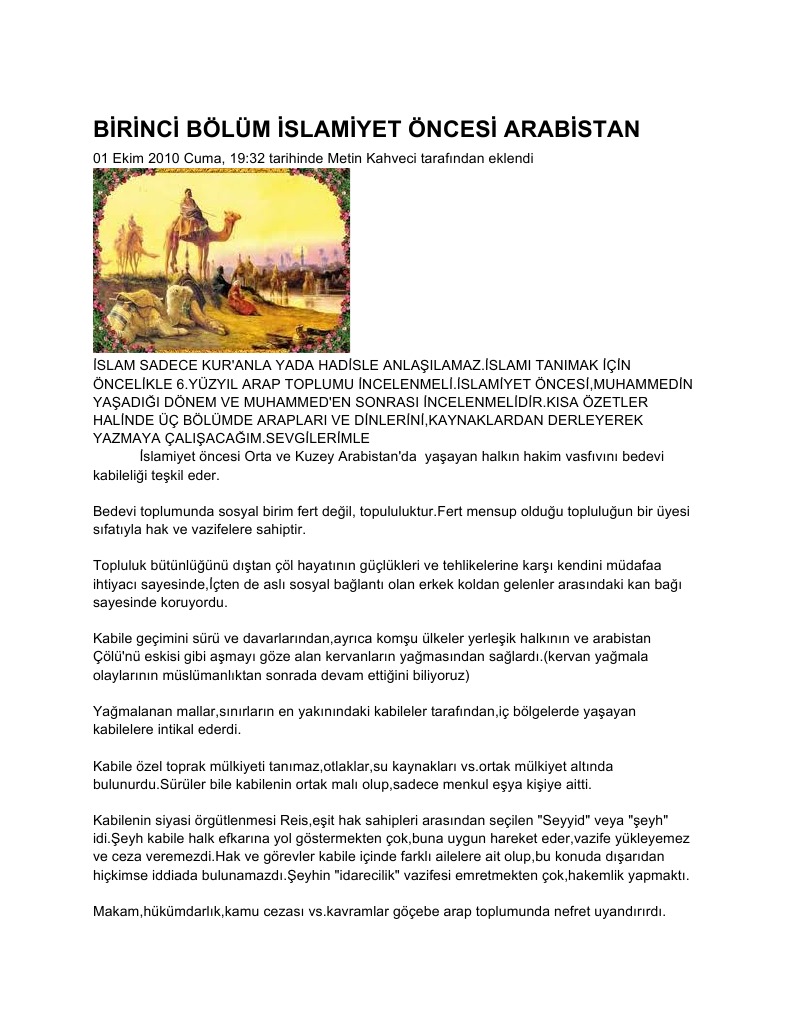 Öncesi Ve Sonrasıyla İslamiyet | PDF