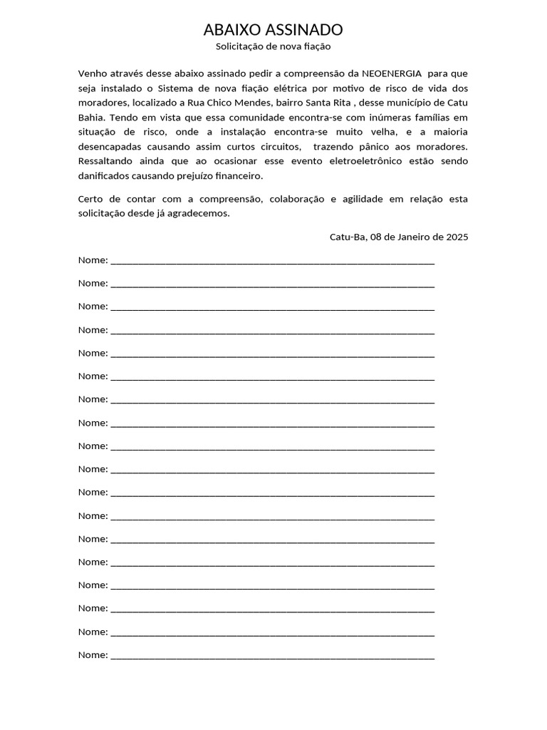 Abaixo Assinado | PDF