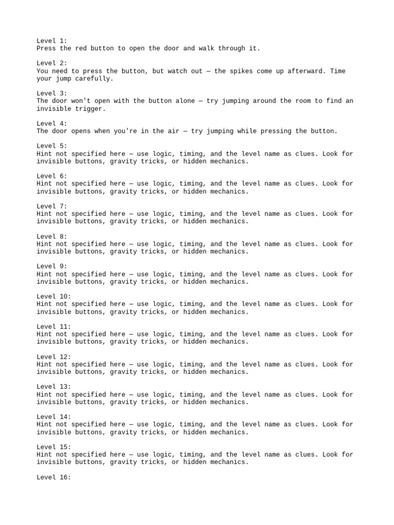That Level Again Hints | PDF