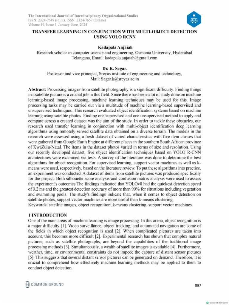 Transfer Learning in Conjunction With Multi-Object Detection Using Yolo RCNN | PDF