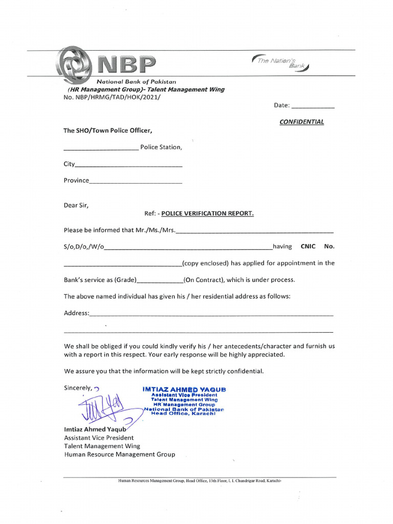 3.police Verification Letter | PDF