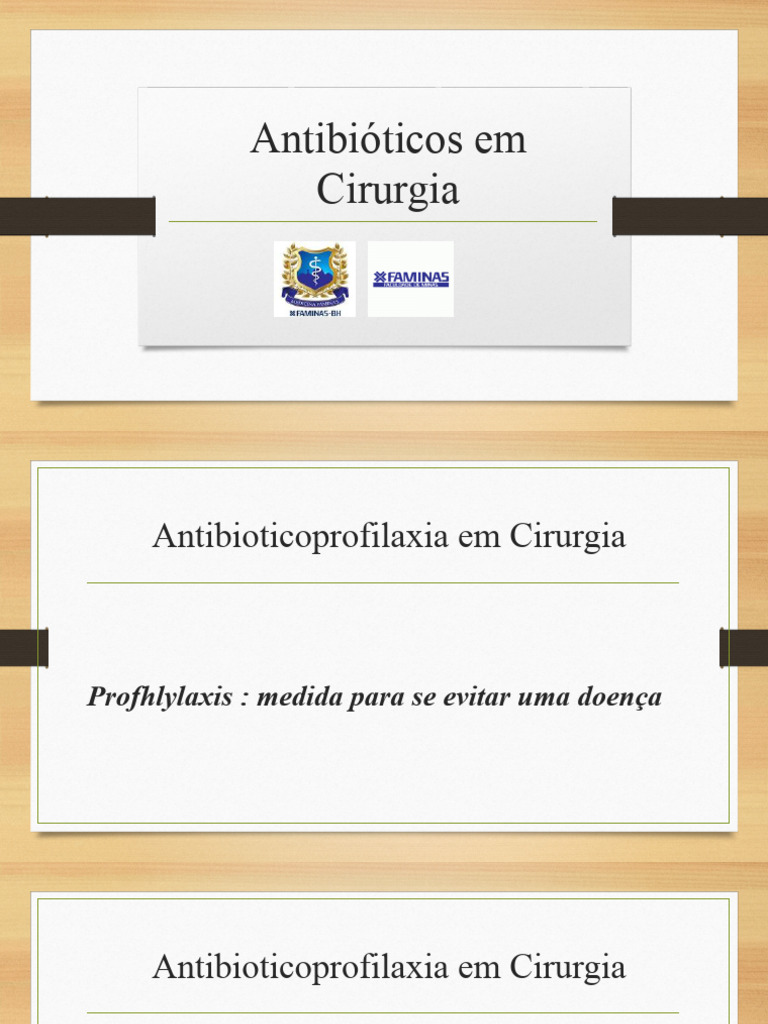 Antibi C3 B3tico em Cirurgia | PDF | Doenças e distúrbios humanos | Remédio