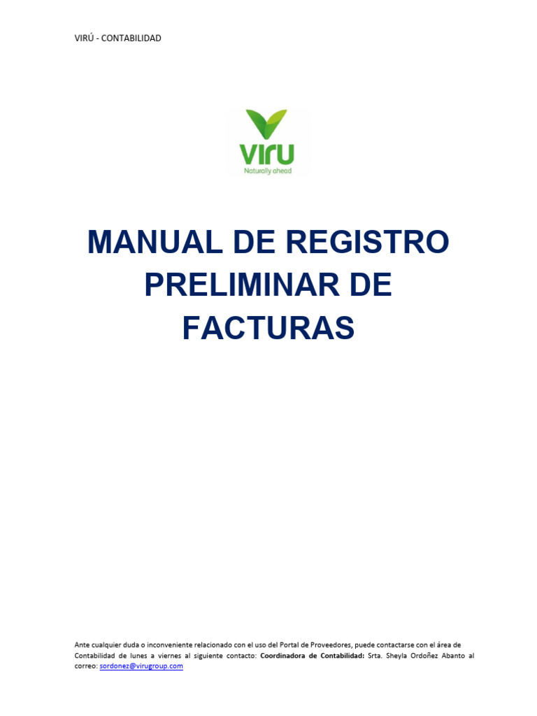 Virú - Manual de Uso Del Portal Proveedor Actual 1 | PDF | Contabilidad | Logística