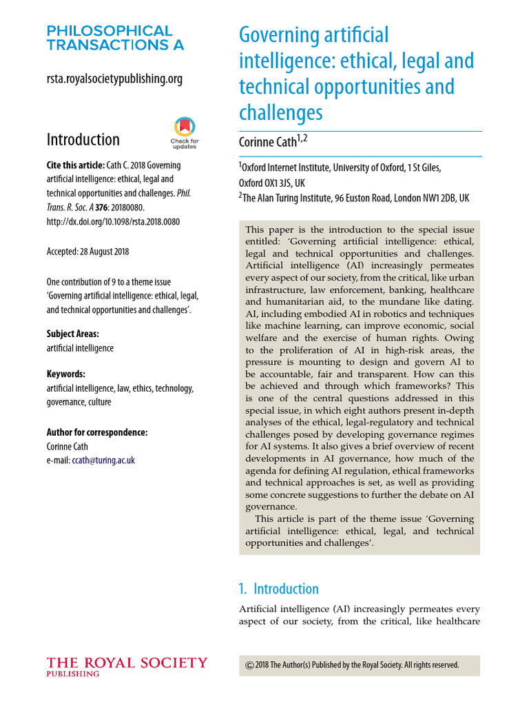 Governing Artificial Intelligence | PDF | Artificial Intelligence | Intelligence (AI) & Semantics