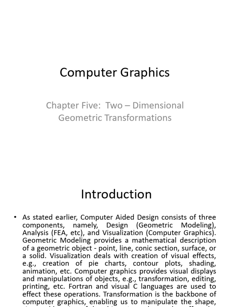 CH05 Two Dimensional Geometric Transformations | PDF | Cartesian ...
