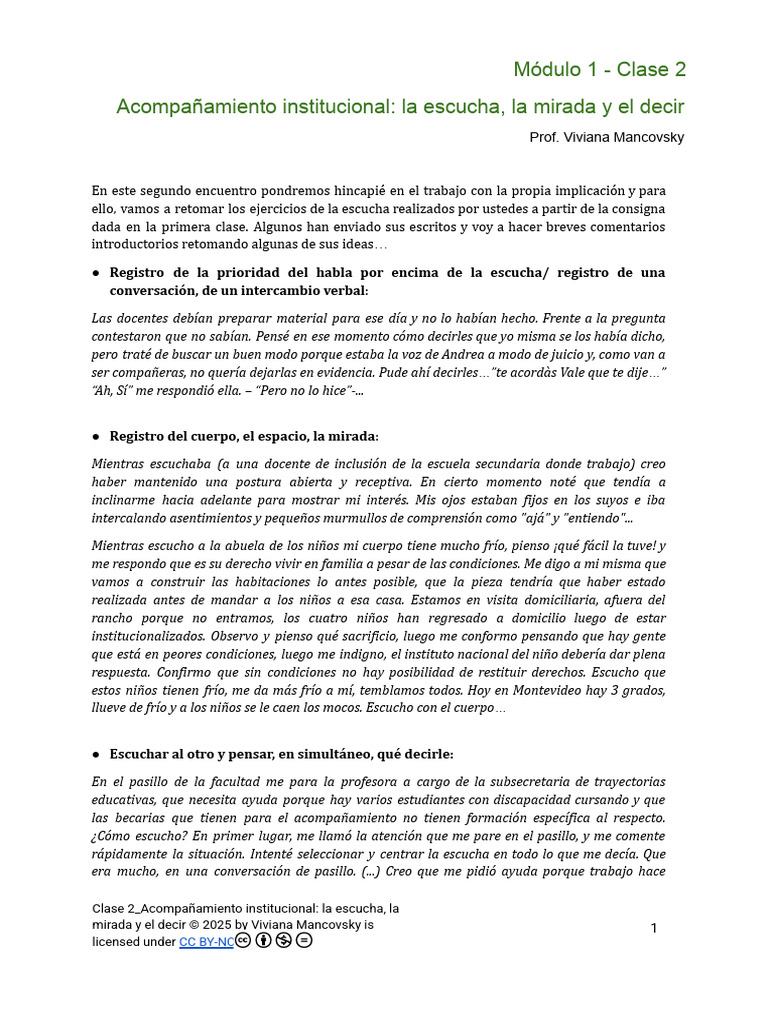 Mancovsky Modulo 1 Clase 2 30-May.docx | PDF | Experiencia | Metáfora