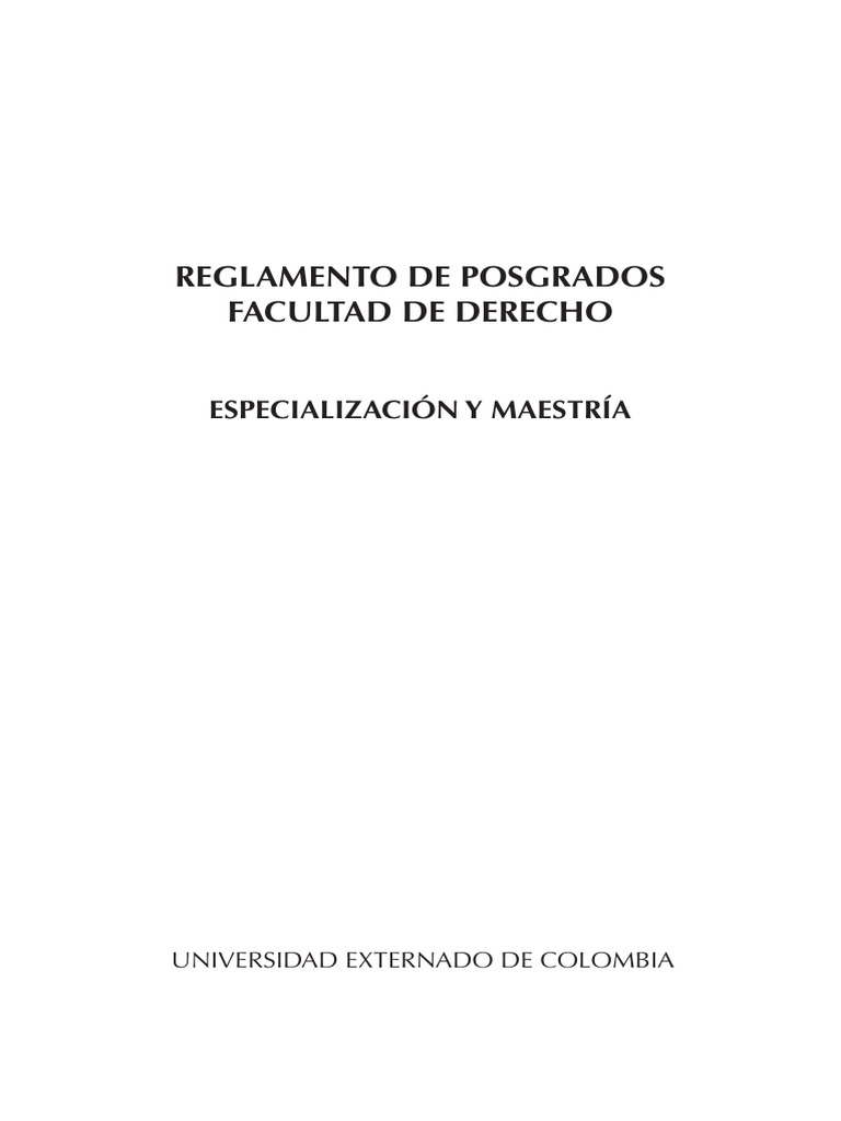 Reglamento de Posgrado Faculta de Derecho 2024 | PDF