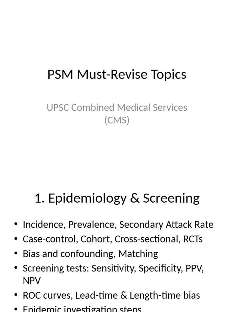 PSM Upsc Cms Revision | PDF