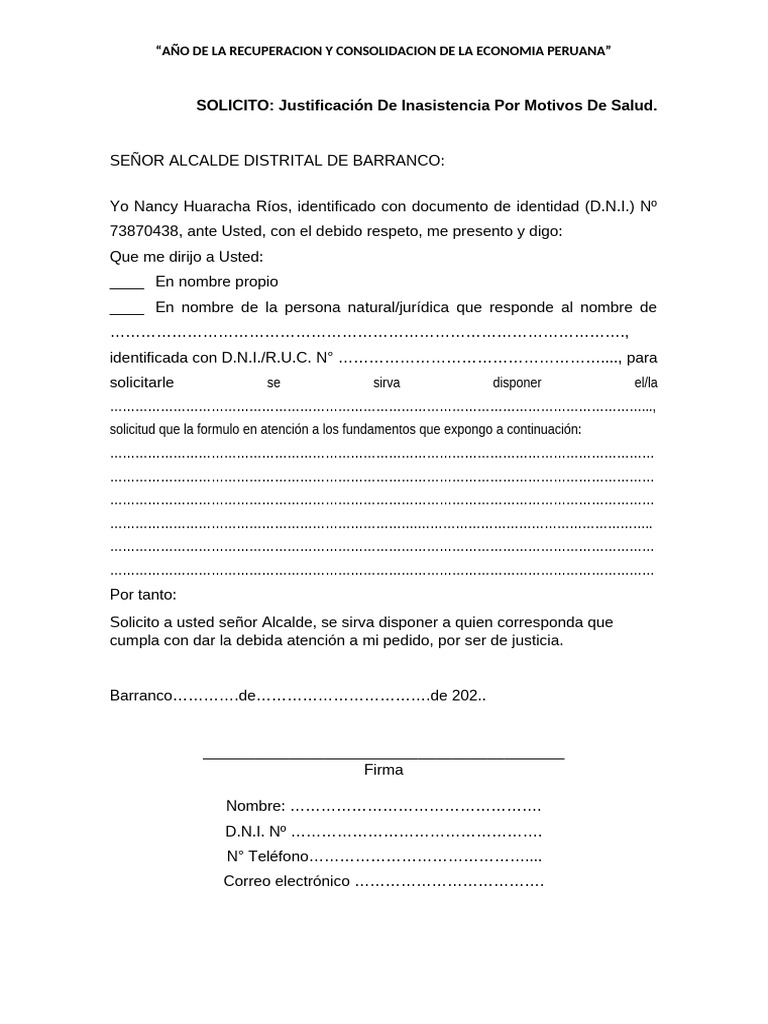 Formato Solicitud Simple | PDF