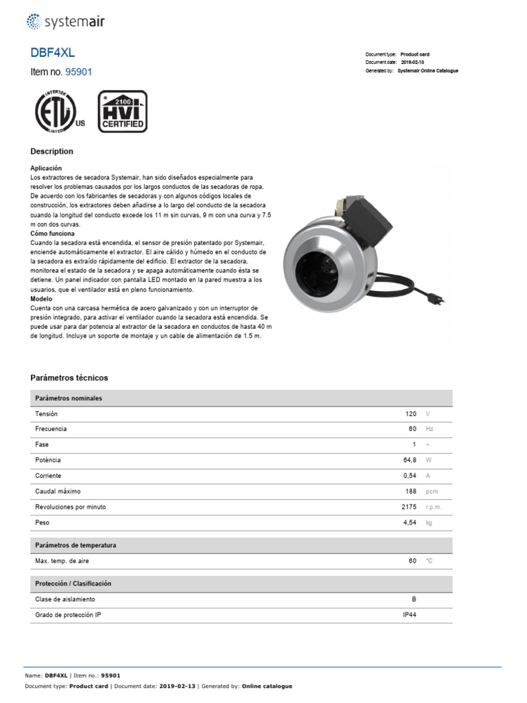 16.-Ventilador de Extraccion Secadora | PDF | Secadora de ropa | Bienes ...