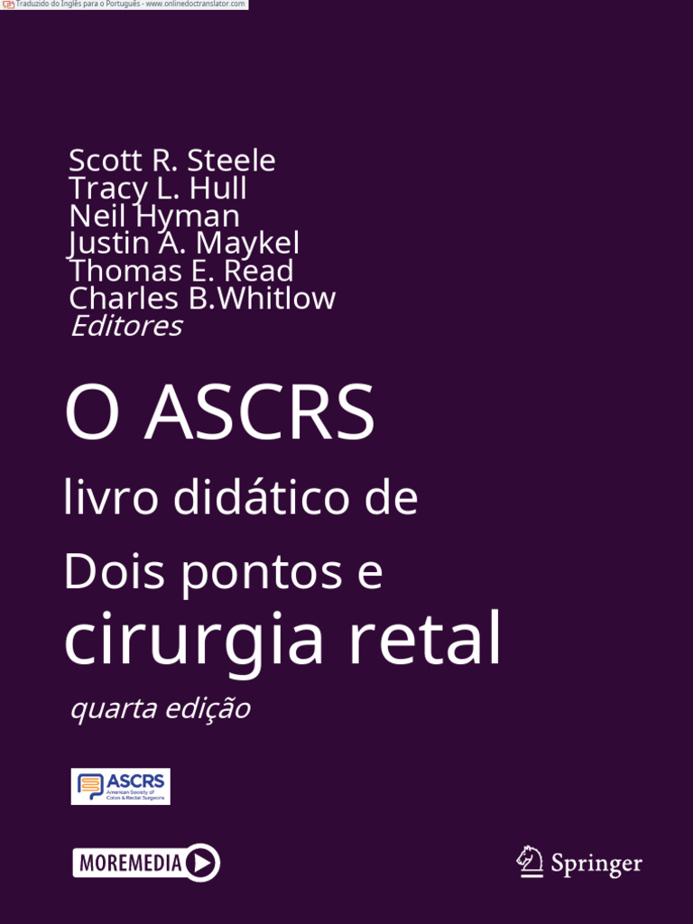ASCRS: Cirurgia Colorretal, 4ª Edição | PDF | Anatomia | Gastroenterologia