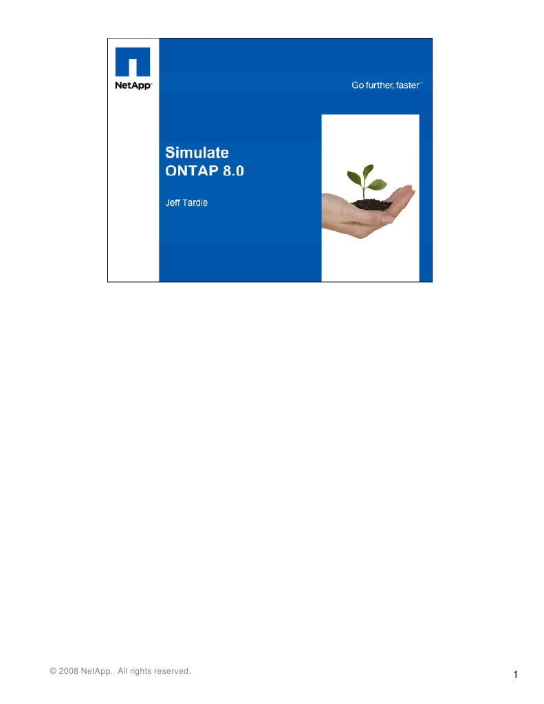 Simulate ONTAP 8.0 Summit - FINAL | PDF | Computer Network | Virtual Machine