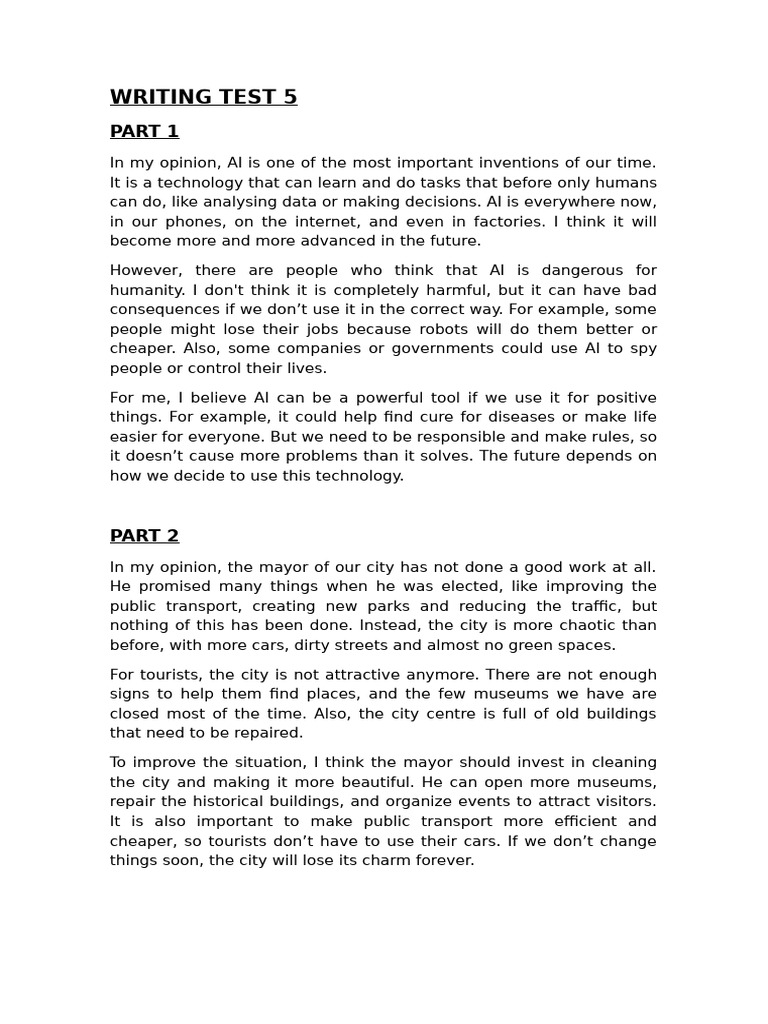 Writing Test5 | PDF
