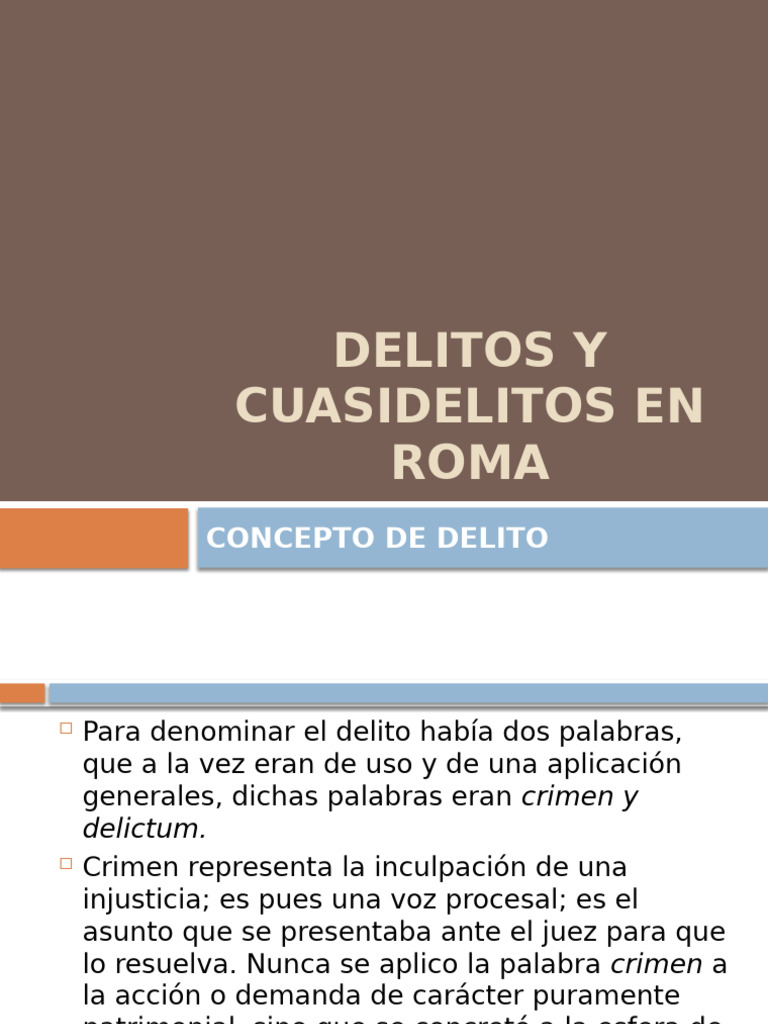 Delitos y Cuasidelitos en Roma | PDF | Robo | Multa (pena)