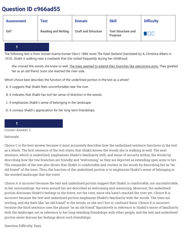 DSAT Text Structure (Level 1 Explanations) | PDF | Birds | Sat