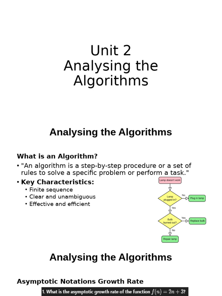 Unit 2 Analysing The Algorithms | PDF