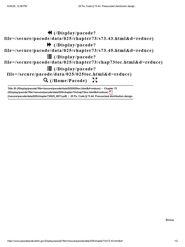 25 Pa. Code 73.44. Pressurized Distribution Design | PDF | Gas Technologies | Mechanical Engineering