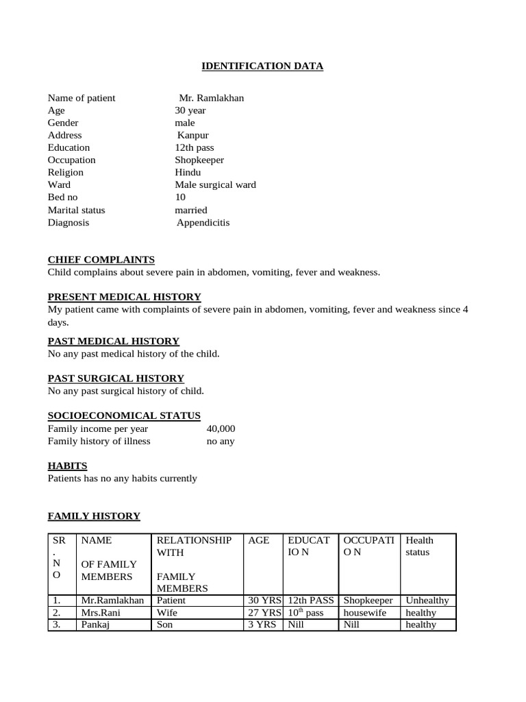 Case Study On Appendicitis MSN | PDF | Respiratory System | Nursing