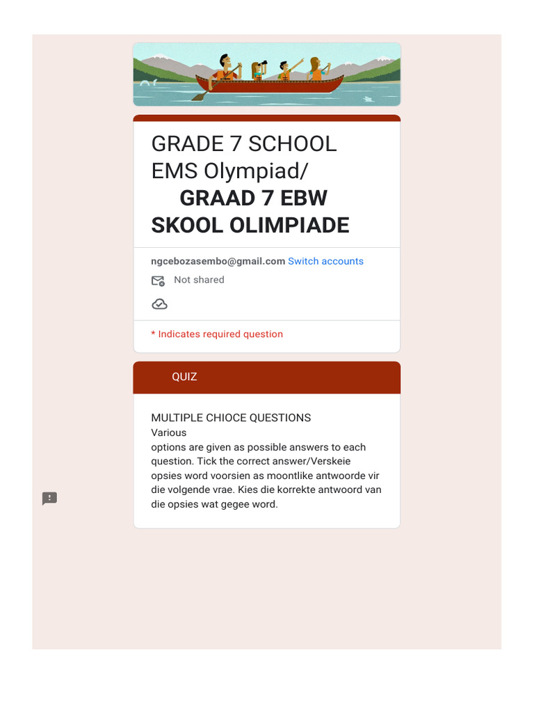 Grade 7 School Ems Olympiad - Graad 7 Ebw Skool Olimpiade | PDF