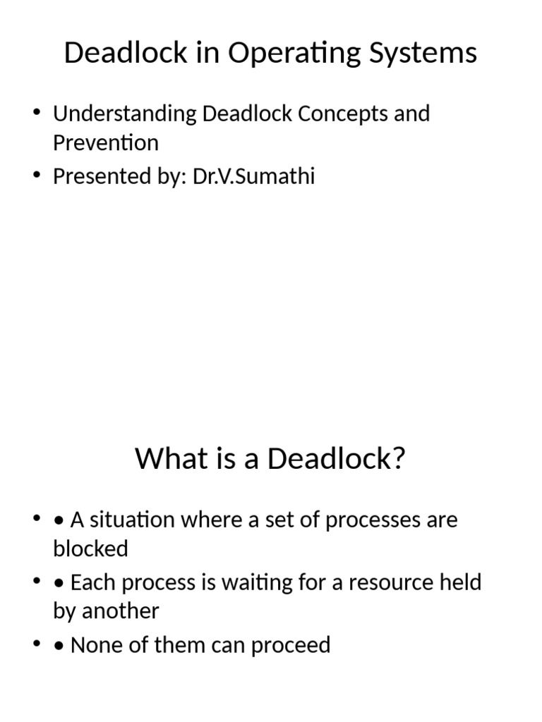 Deadlock in Operating Systems | PDF