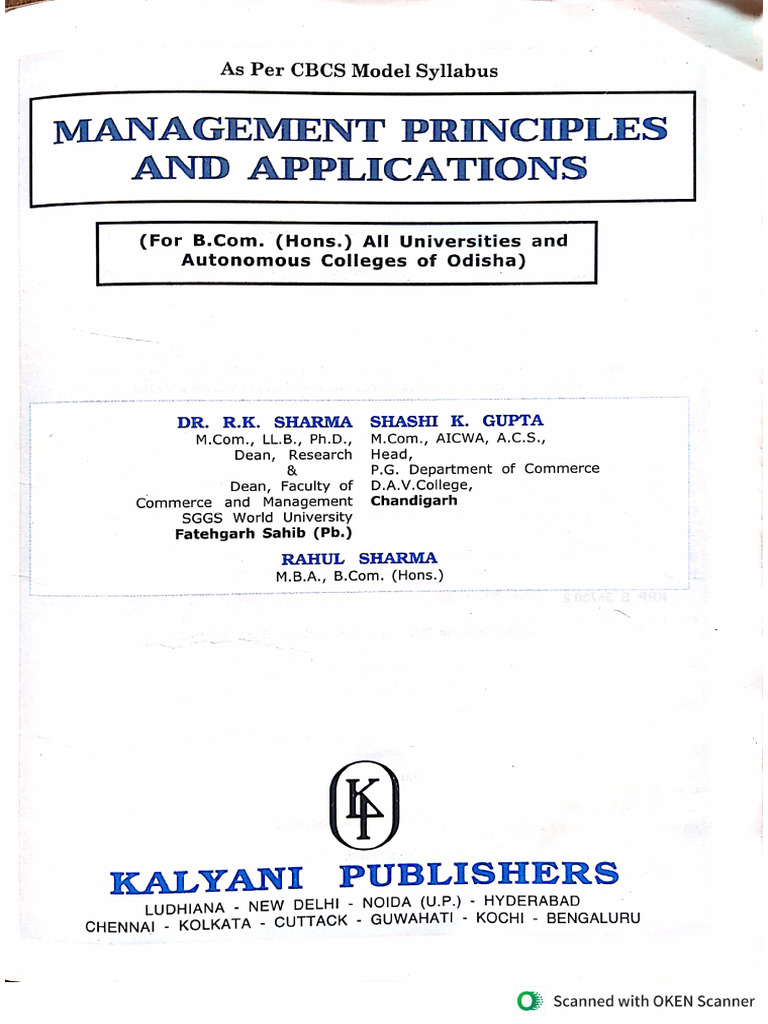 Management Principles and Applications | PDF