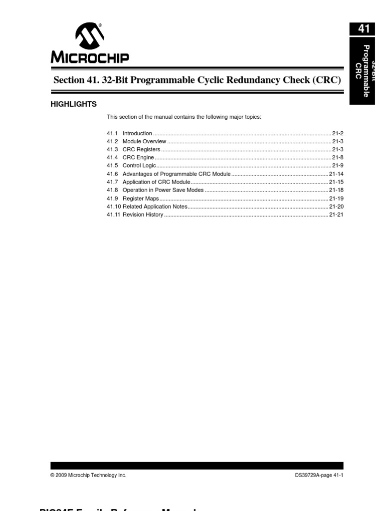 Microchip Crc Manual Pdf Error Detection And Correction Central