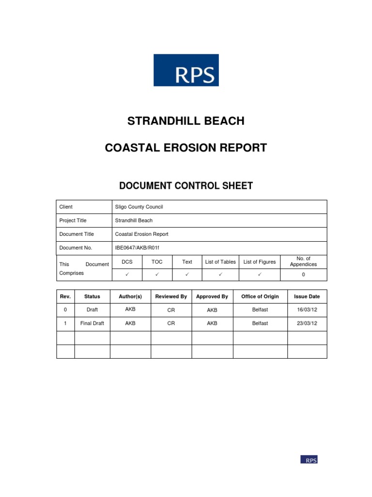 Strandhill Beach - Coastal Erosion Studyc - Final - Draft | PDF | Beach ...