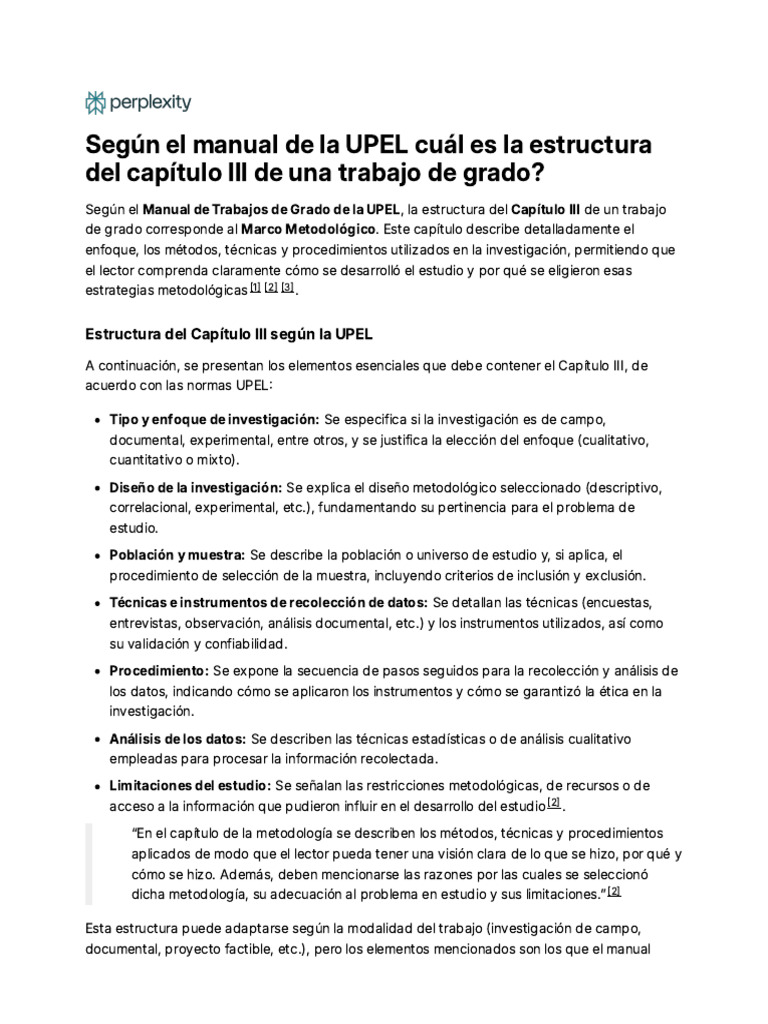 Según El Manual de La UPEL Cuál Es La Estructura D | PDF | Datos ...