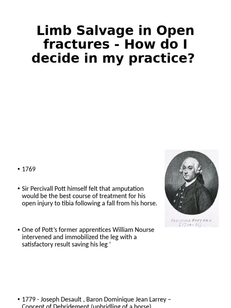 Limb Salvage in Open Fractures - How Do | PDF | Wound | Amputation