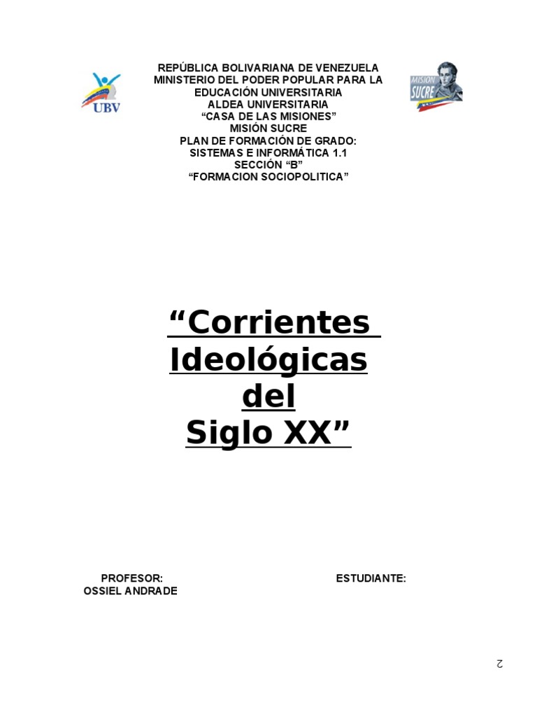 Corrientes Ideologicas Del Siglo 20 | PDF | Positivismo | Idealismo