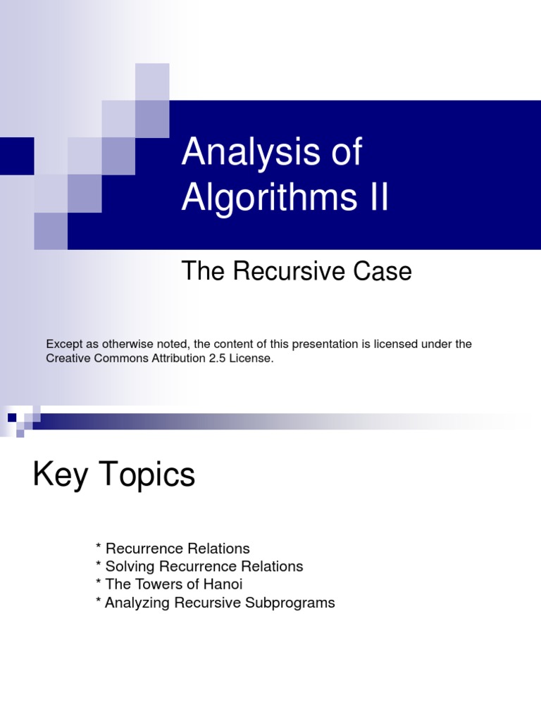 Analysis Of Algorithms Ii The Recursive Case Pdf Recursion Recurrence Relation