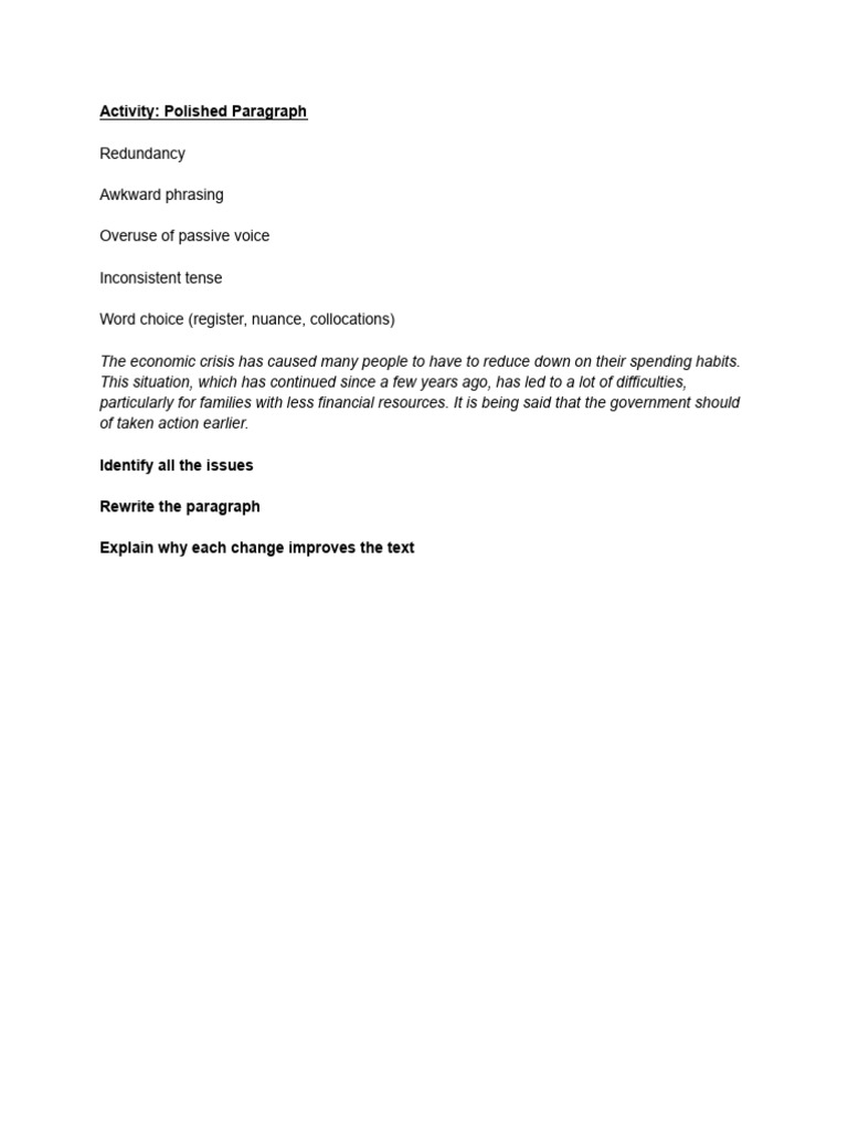 Activity 1 - Polished Paragraph | PDF