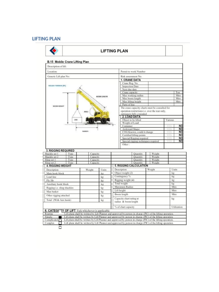 Lifting Plan | PDF