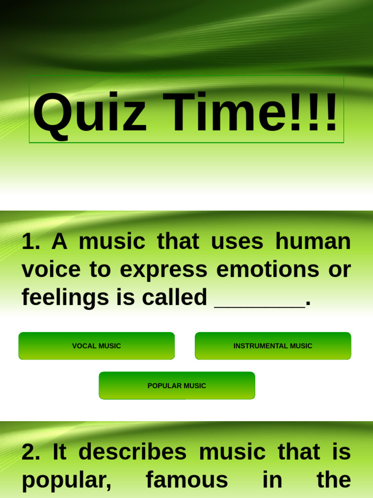 Quiz in Music and Arts 7 | PDF
