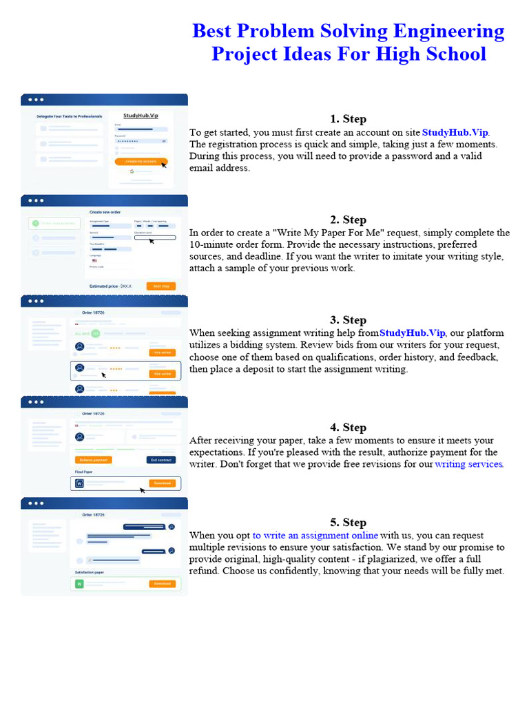 Best Problem Solving Engineering Project Ideas For High School | PDF ...