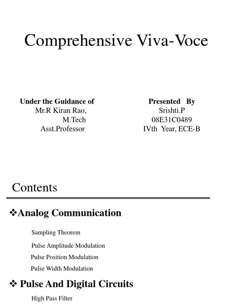 Comprehensive Viva Voce | PDF | Modulation | Amplitude
