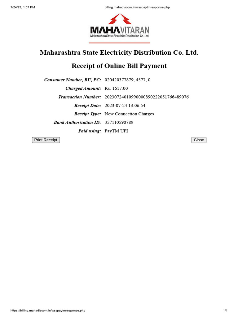 Quatation Paid For New Connection-2023 | PDF