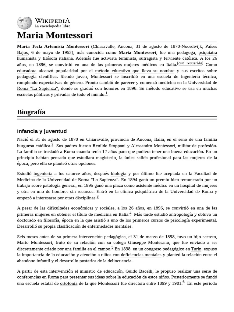 Maria Montessori | PDF | Educación Montessori